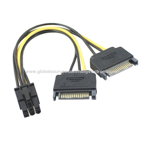Buy Wholesale China Dual Sata 15pin To Pcie 6pin Cable & Dual Sata ...