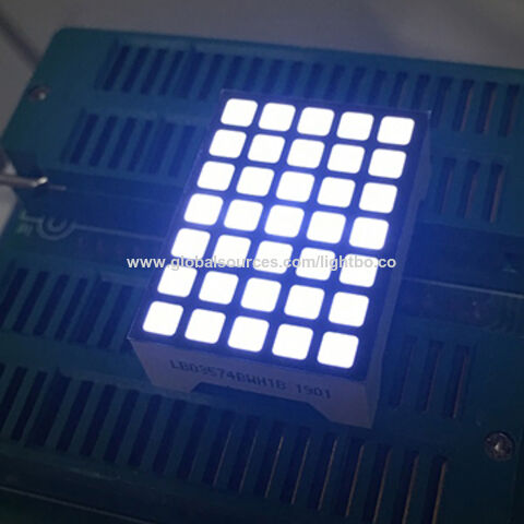 Ultra White 5 x 7 Square Dot-matrix LED Display, Row Aonde Column ...