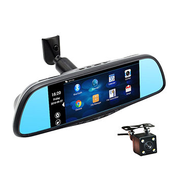 Android System 4.4 Car Rear View Mirror with GPS Navigation WiFi ...