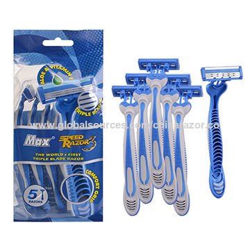 Buy Wholesale China Disposable Razor With Triple Blade And Polybag ...