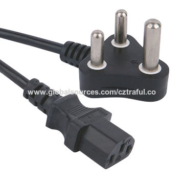 Buy Wholesale China 3-pin Round Plug To 3-pin Flat Jack Power Cord ...