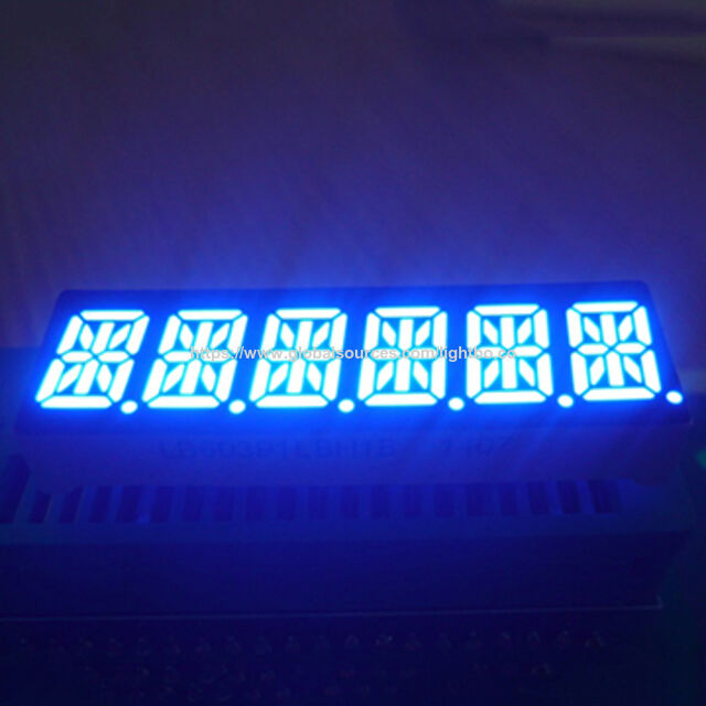 Ultra Bright Blue 6 Digit 0.39" 14 Segment Led Display For Instrument ...