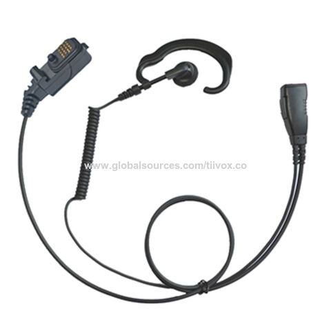 Two-way radio headsets, split-wire swivel earpiece kit with G-ring ...