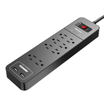 Huntkey 8-Outlet Power Strip Surge Protector Electric Extension ...