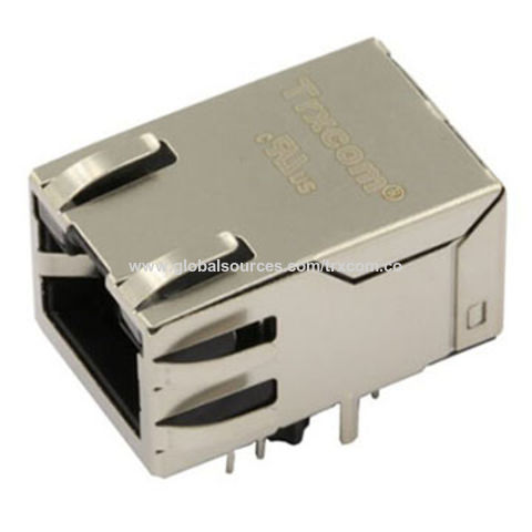 Single RJ45 Modular Jack with Free Sample with LED LU1T516-43LF, RJ45 ...