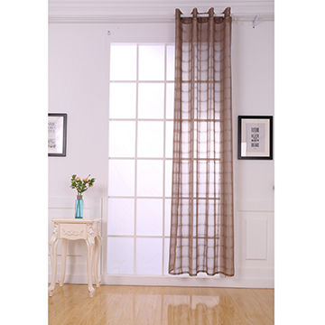 Buy Wholesale China 100% Polyester/wide Width/check Sheer Curtain ...