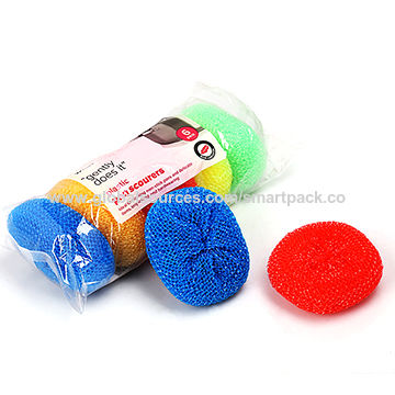 China Plastic mesh scourers 6pk on Global Sources,Plastic scourers
