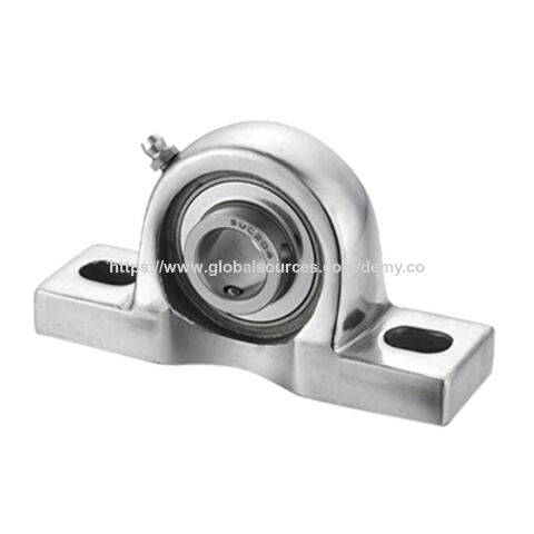 UCP205-14 Pillow Block Mounted Bearing, 2 Bolt, 7/8" Inside Dia, Set screw Lock, Cast Iron, Inch ...