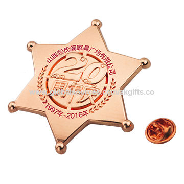 Buy Wholesale China Personalized Custom Red Copper Metal Badge & Metal ...