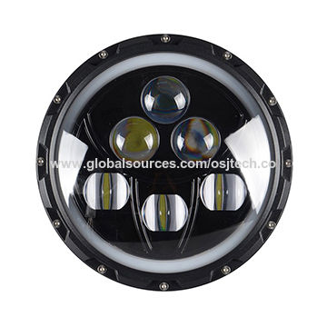 Buy Wholesale China 7" 60w Round Led Angel Eye Headlight For Wrangler ...