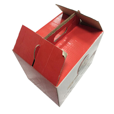 Corrugated Paper Box With Paper, Plastic Handle For Carrying 20kg ...
