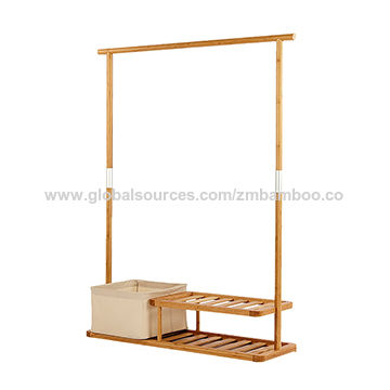 Buy Wholesale China Bamboo Clothing Garment Rack Heavy Duty Portable ...
