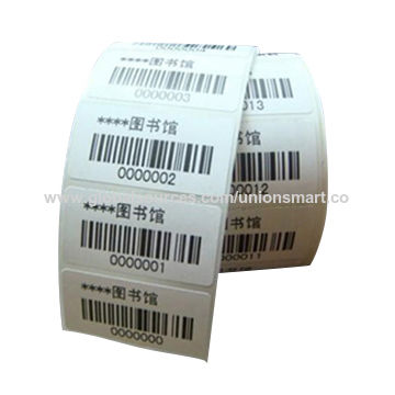 NFC sticky label with barcode and text for apparel retail ...