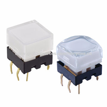Honyone Bi-color Tactile Switches, Momentary 50mA/12V DC, Square/12mm ...
