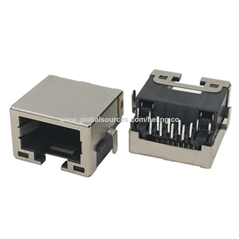 China Tap-down low profile RJ45 connector shielded with LED on Global ...