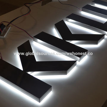 Custom signs, backlit letter, made of stainless steel, outdoor shop, 20 ...