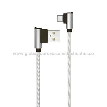 Silk braided 90-degree L-shaped USB C cable, Silk braided 90-degree L ...