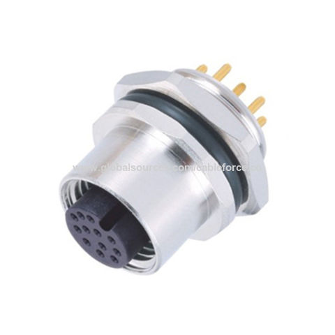 Buy China Wholesale M12 12-pin Female Panel Mount Pcb Socket Ip67 ...