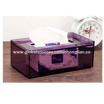 Buy Wholesale China Purple Acrylic Tissue Box Cover & Tissue Box Cover ...