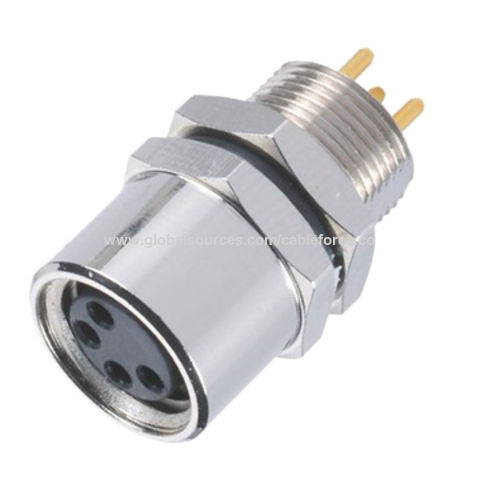 Buy Wholesale China M8 4-pin Female Rear Mounting Panel Mount Connector ...