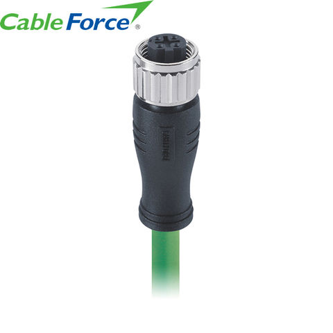 Buy Wholesale China M12 4 Pin D Code Female Connector Molded With 5m ...