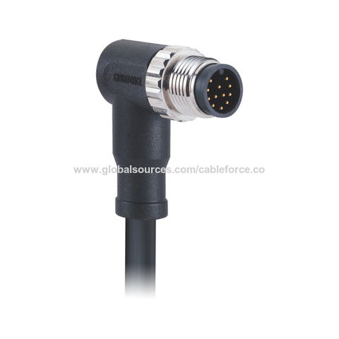 Buy Wholesale China M12 A Code Male 12 Pin Angled Connector Molded 1m ...