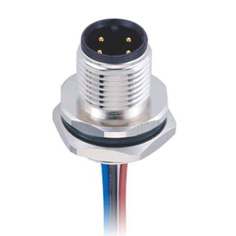 Rear Fastened 0.3meter/M12 4-pin Panel Mount Connectors, Panel Mount ...