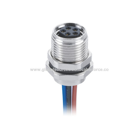 China M8 3/4/5/6/8pin A coding female front/rear panel mount connector ...