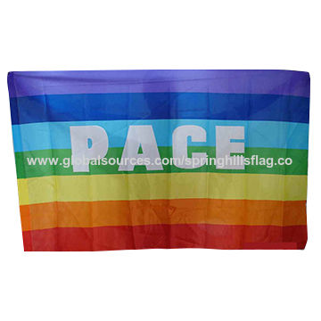 Buy Wholesale China Pride Rainbow Flag With Words Pace & Pride Rainbow ...