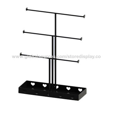 Buy Wholesale China Jewelry Display Rack Metal 3-bar Necklace Stand ...