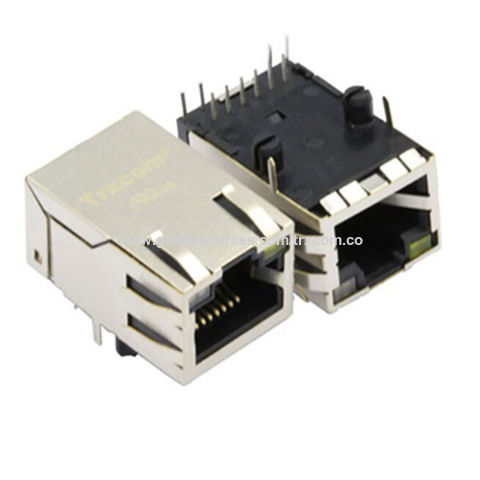 Buy Wholesale China 10base-t Ethernet Tab Up Rj45 Modular With Led Hfjt1-1081-l12rl/ Hfjt1-1081 ...