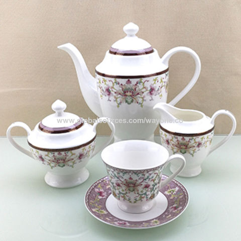 Buy Wholesale China 15pcs fine China tea set, tea pot with lid, sugar ...