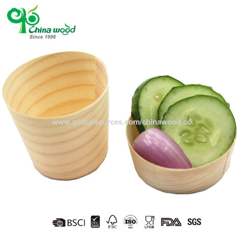 Buy Wholesale China Eco-friendly Disposable Wooden Pine Cups For Food ...