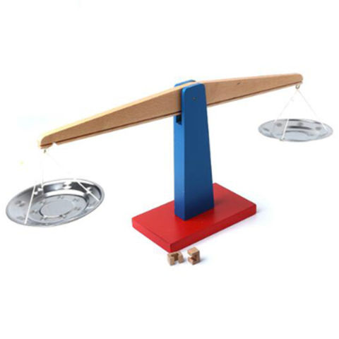 Wooden beech wood educational Montessori balance scale game for ...