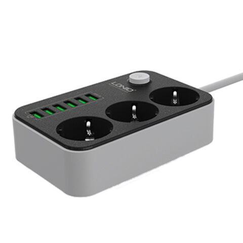 LDNIO smart and innovative 3-outlet 6 USB wall power socket, USB wall ...