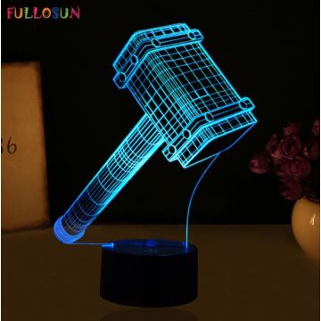 Buy Wholesale China 3d Led Illusion Lamp With The Thor Hammer Shape Led ...