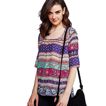Mixed Print Tunic, Mixed Print Tunic - Buy China Mixed Print Tunic on ...