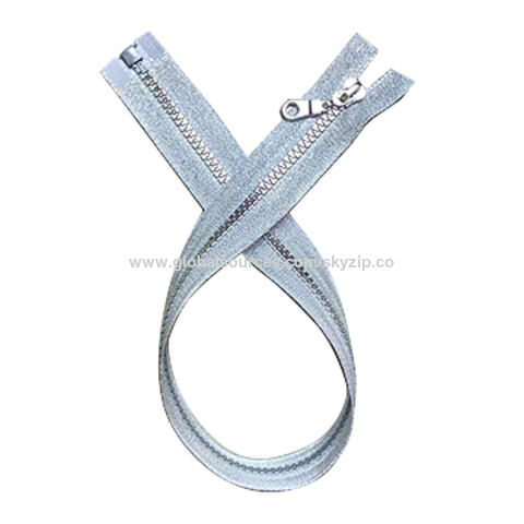 Buy Wholesale Taiwan #5 Silver Teeth Plastic Zipper, Metallic Silver ...