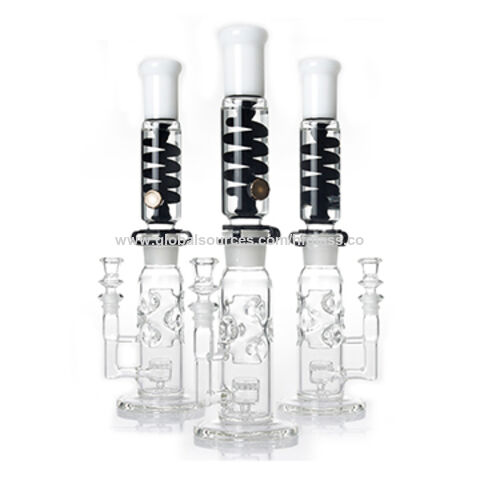 Freezable Coil Bong With Glycerin Honeycomb Jet Perc 14'' Glass Smoking ...