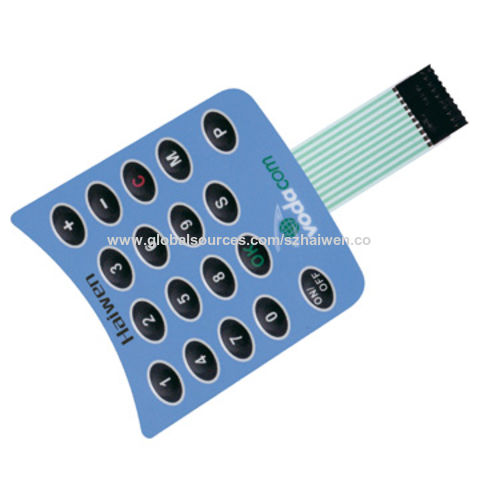 Custom embedded keys membrane keypad with flexible cable, Membrane ...