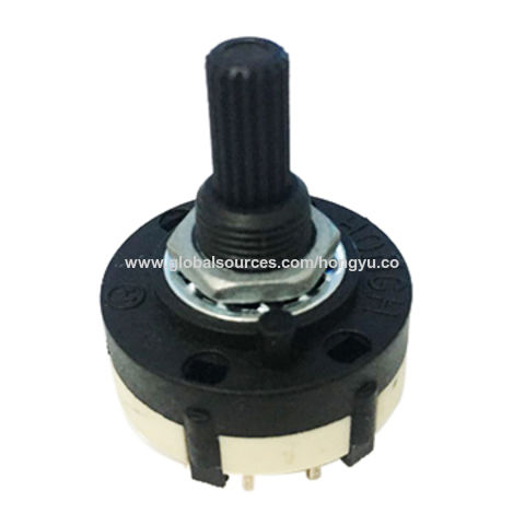 26mm 2 pole 5 position knurled shaft digital precision rotary switch, 5 ...
