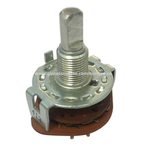 25mm/flat shaft/11 position /band channel rotary switch, flat shaft ...