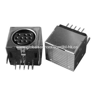 China Mini DIN connector with 9 pins, right angle & shielded, 500V AC ...