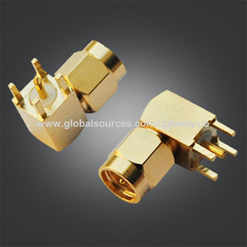 SMA PCB Connector, SMA Male Right Anlge Plug for PCB Mount, SMA R/A PCB ...