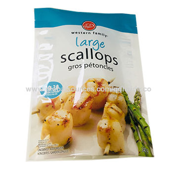 China3 layers barrier scallops frozen food packaging window custom ...