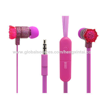 China New private colorful model earphones with LED light, fashion ...