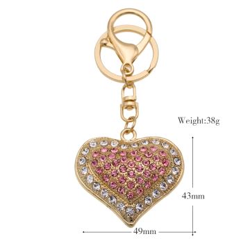 Two Colors Rhinestone Heart Shape Key Ring And Good Quality Metal Hanger $0.92 - Wholesale China ...