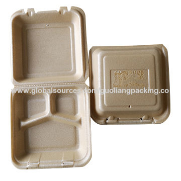 China Biodegradable additive free foam PLA 3 compartment food container ...