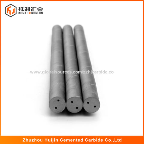 China Solid tungsten carbide thread rod with double helix hole 2 hole ...