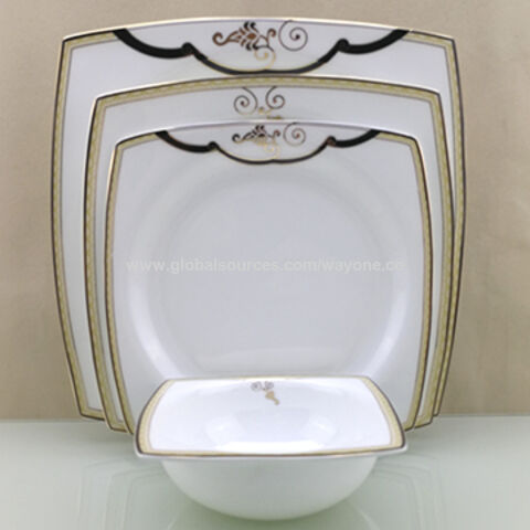 Buy Wholesale China 24 Pieces New Bone China Square Shape Dinner Set ...